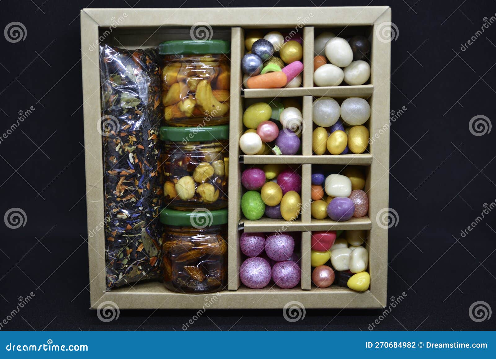A Gift Set of Sweets and Nuts in Honey. Delicious Sweets Stock Photo ...