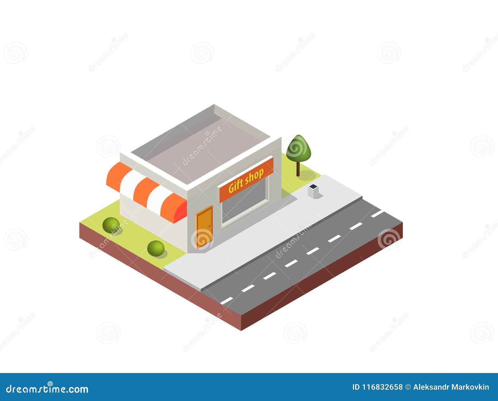 Gift Shop Building in Isometric Projection Necessary Creative Designers ...