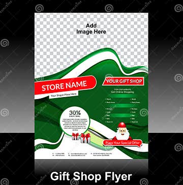 Gift shop flyer Design stock vector. Illustration of document - 35383359