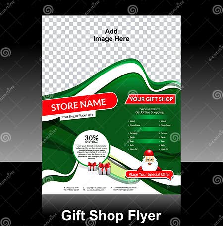 Gift shop flyer Design stock vector. Illustration of document - 35383359