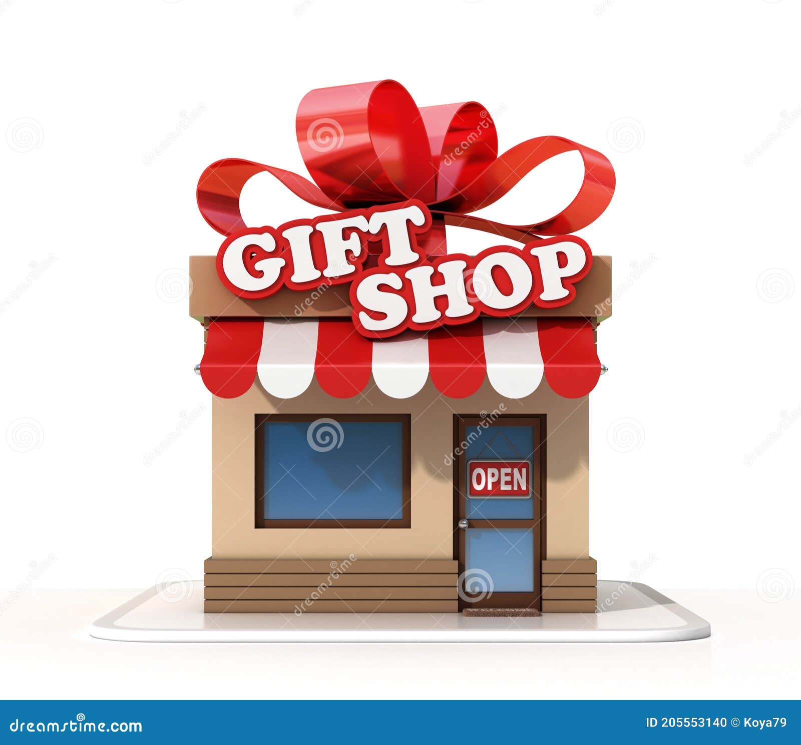 Gift Shop Mini Store 3d Rendering Stock Illustration - Illustration of ...
