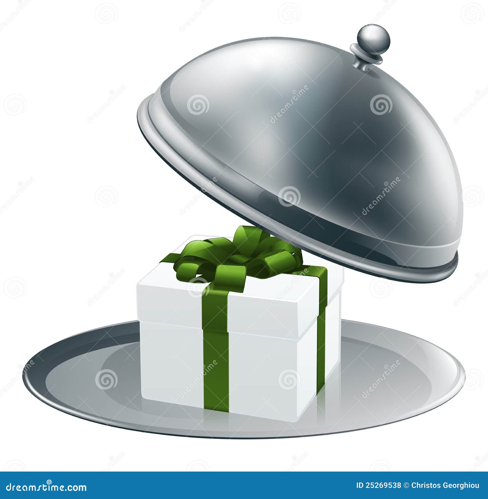 Silver Platter With Lid Cartoon Vector | CartoonDealer.com #42095483
