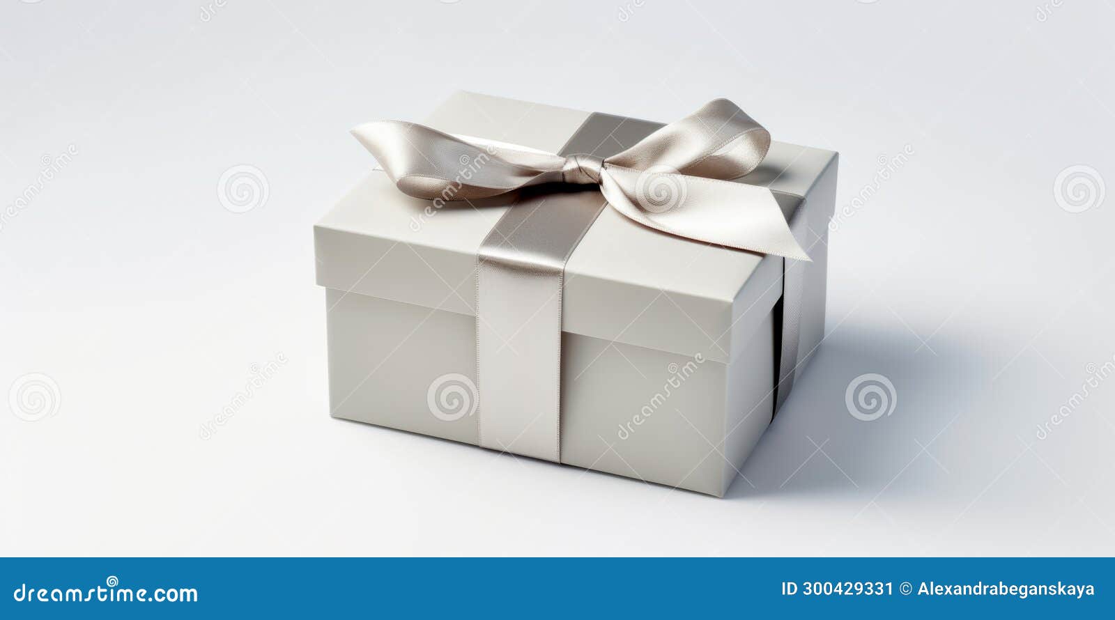 Gift Silver Square Box Isolated on a White Background Stock ...