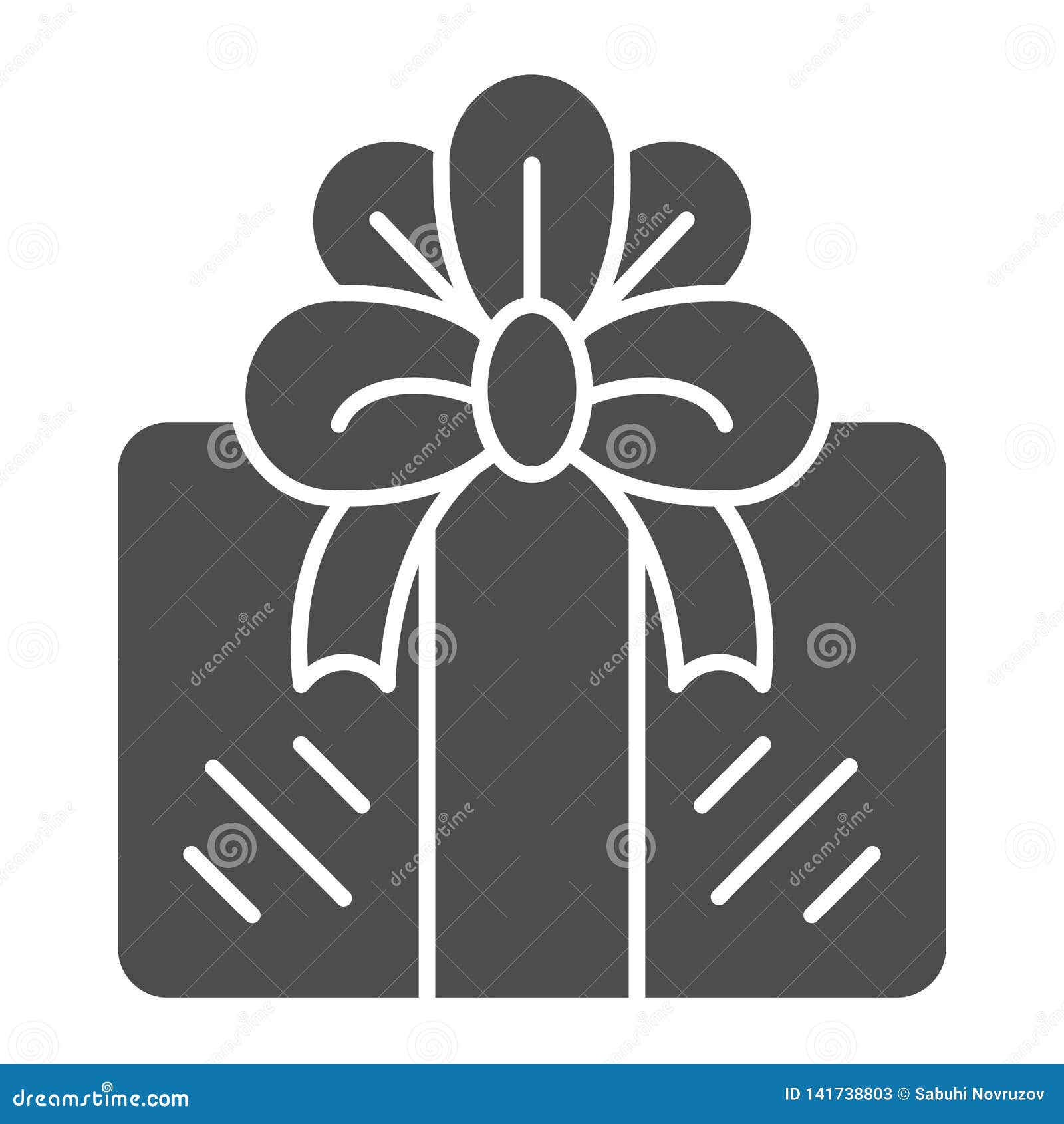 Gift Solid Icon. Present Vector Illustration Isolated on White Stock Vector - Illustration of ...