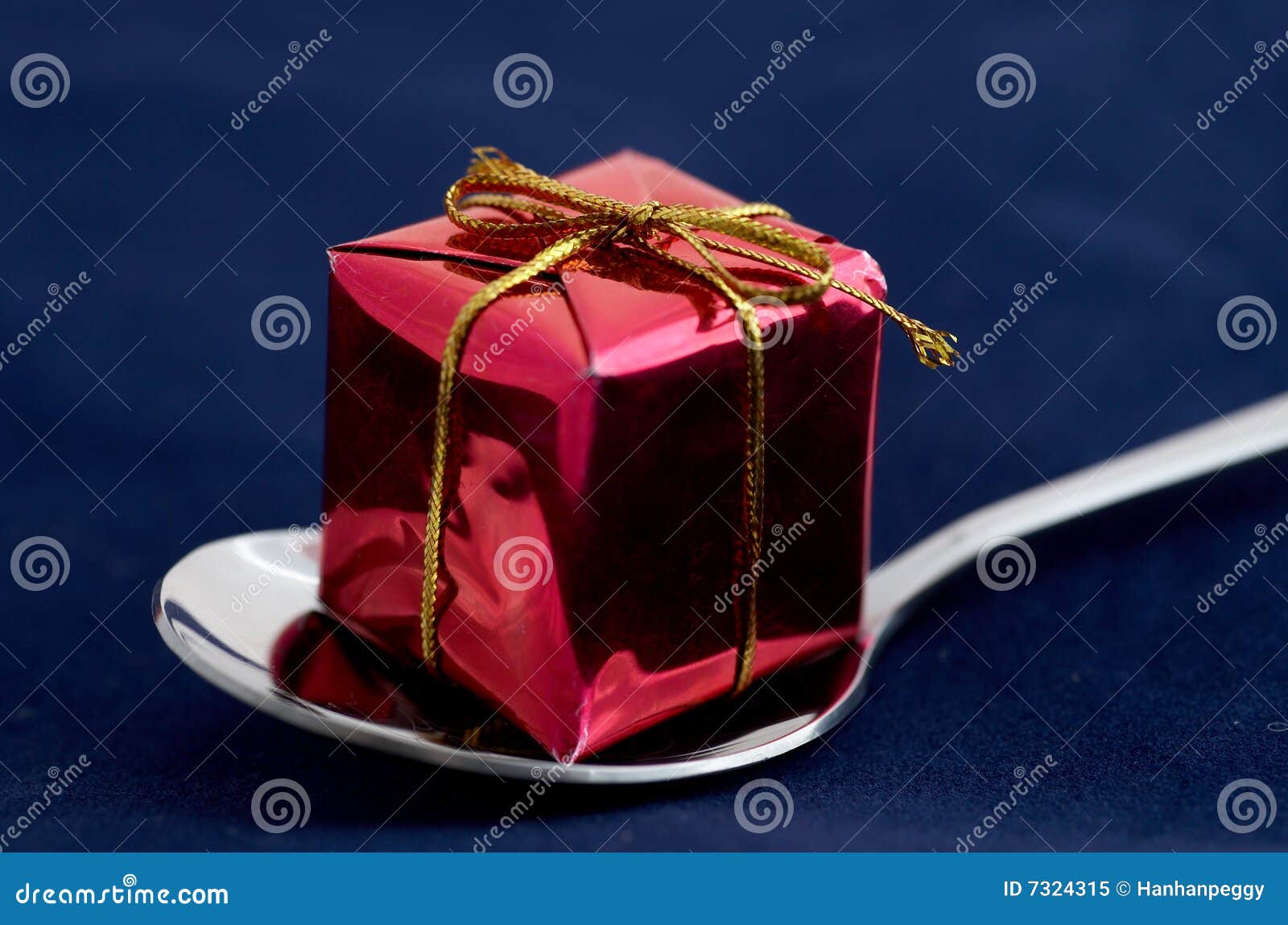Gift on spoon stock image. Image of cutlery, xmas, shining - 7324315