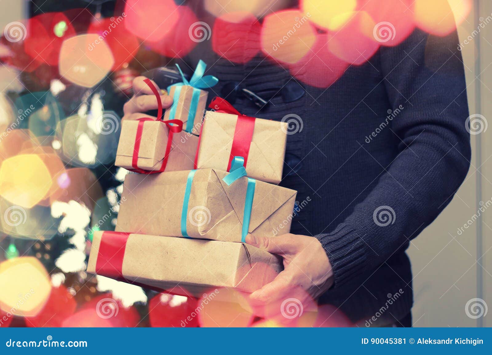 Gift stack hand christmas stock image. Image of seasonal - 90045381