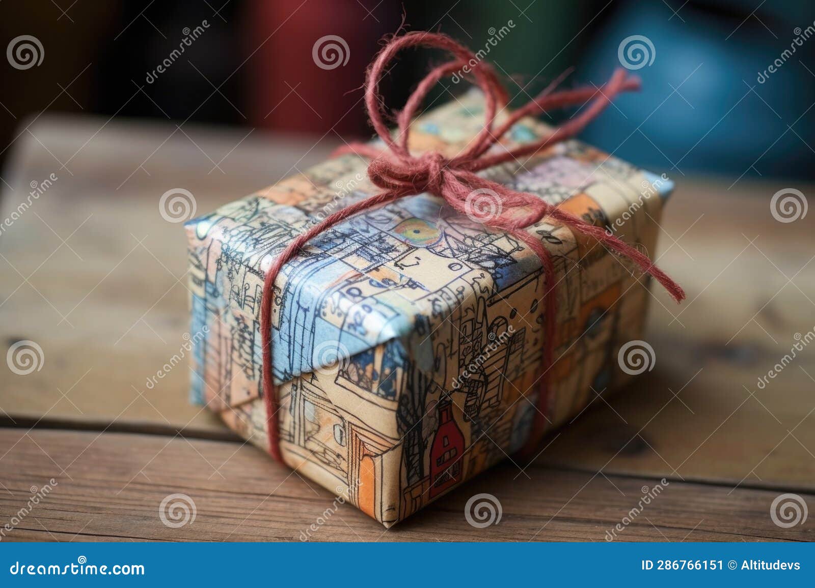Gift Tag with Handwritten Message on Wrapped Box Stock Image - Image of ...