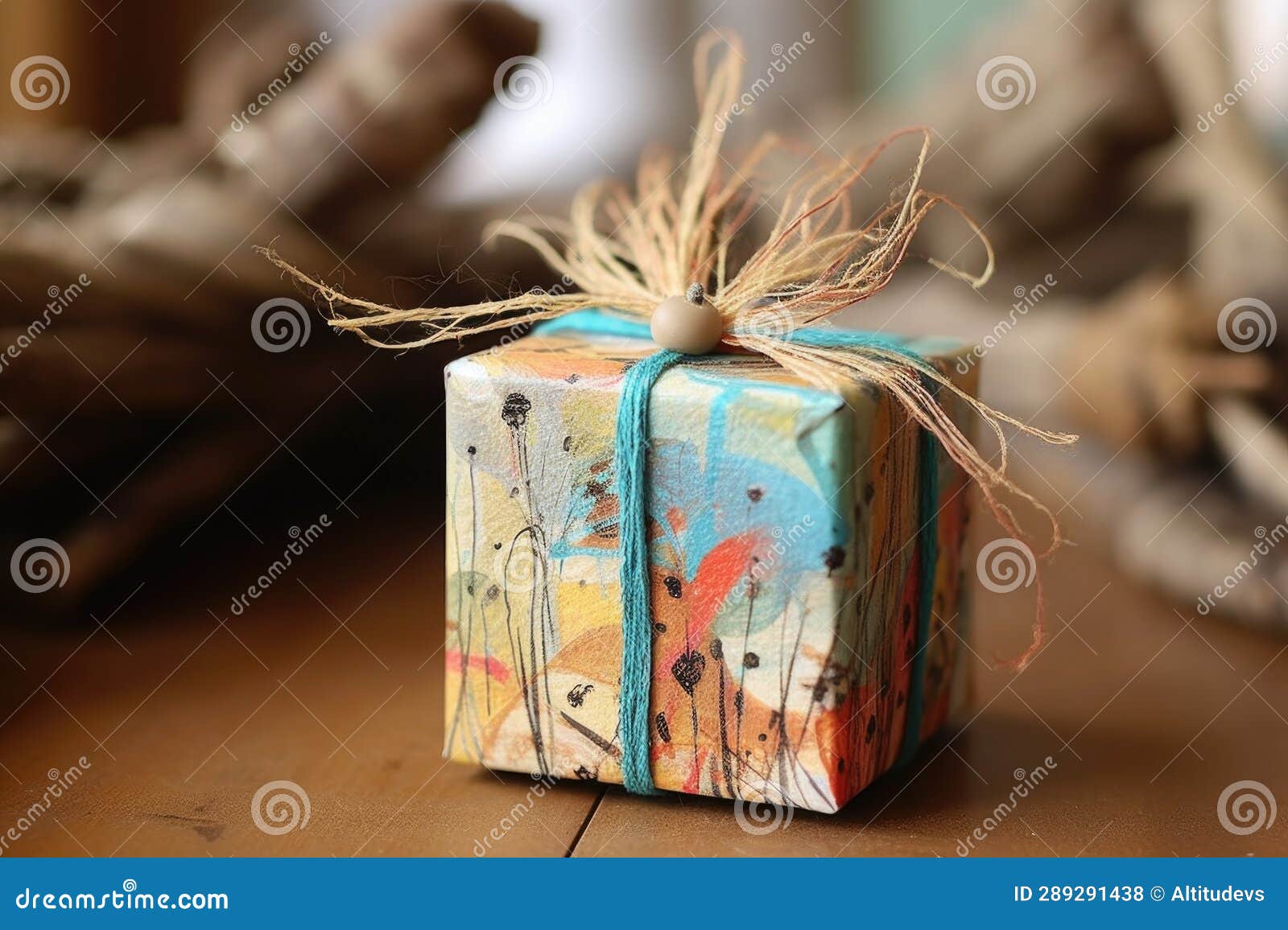 Gift Tag with Handwritten Message on Wrapped Box Stock Photo - Image of ...