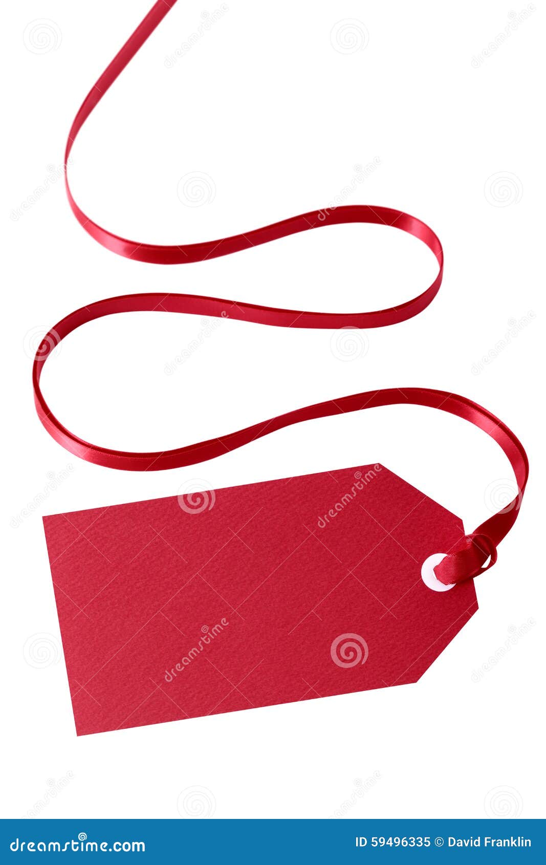 Gift Tag, Red, Isolated on White Stock Image - Image of view, cutout ...