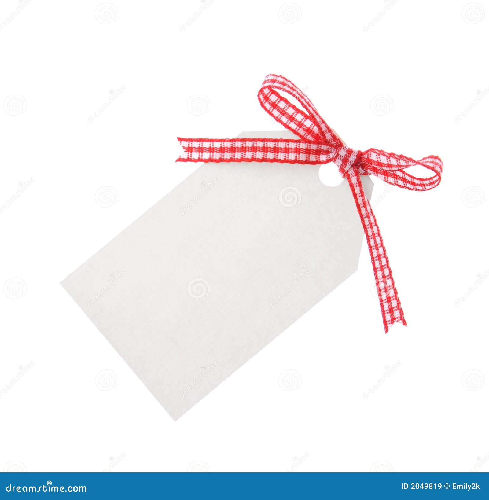 Gift Tag with Red Ribbon (Clipping Path Included) Stock Image - Image ...