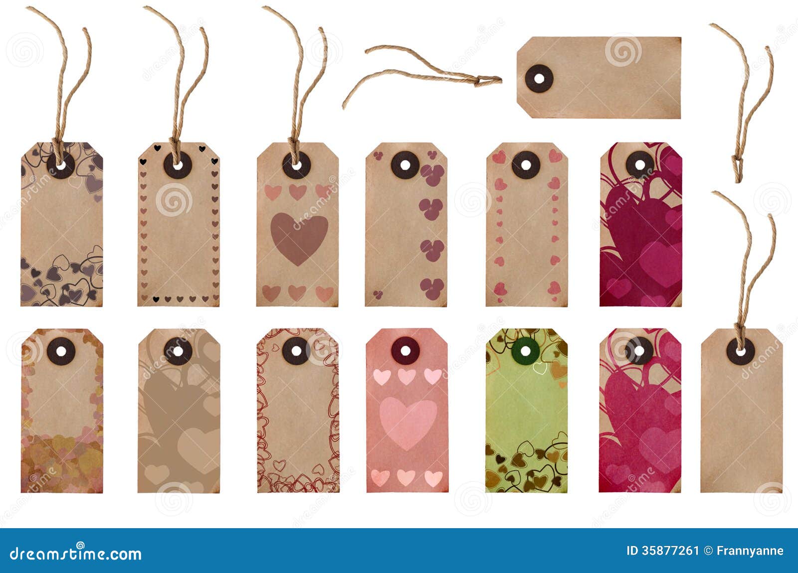 Gift Tag Selection - Love Hearts Stock Image - Image of gift, labels ...