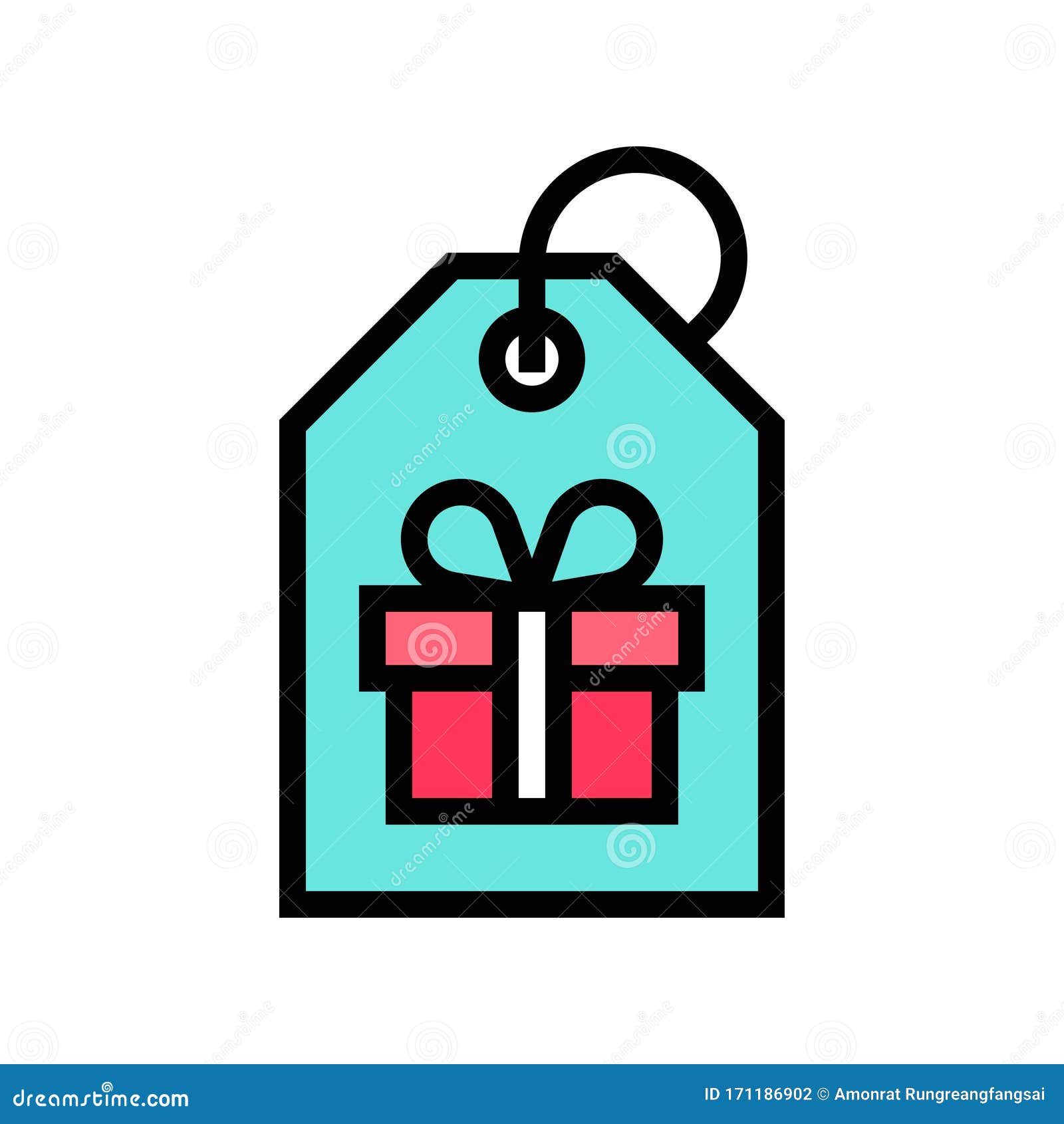 Gift Tag Vector Illustration, Filled Style Icon Stock Vector ...