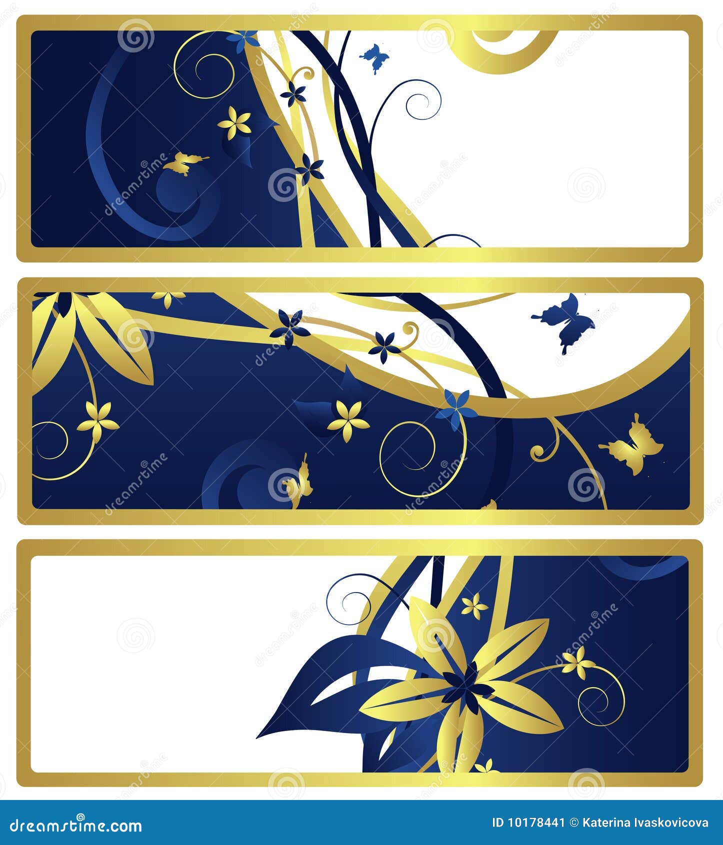 Gift Tags or Banners with Floral Design, Vector Stock Vector ...