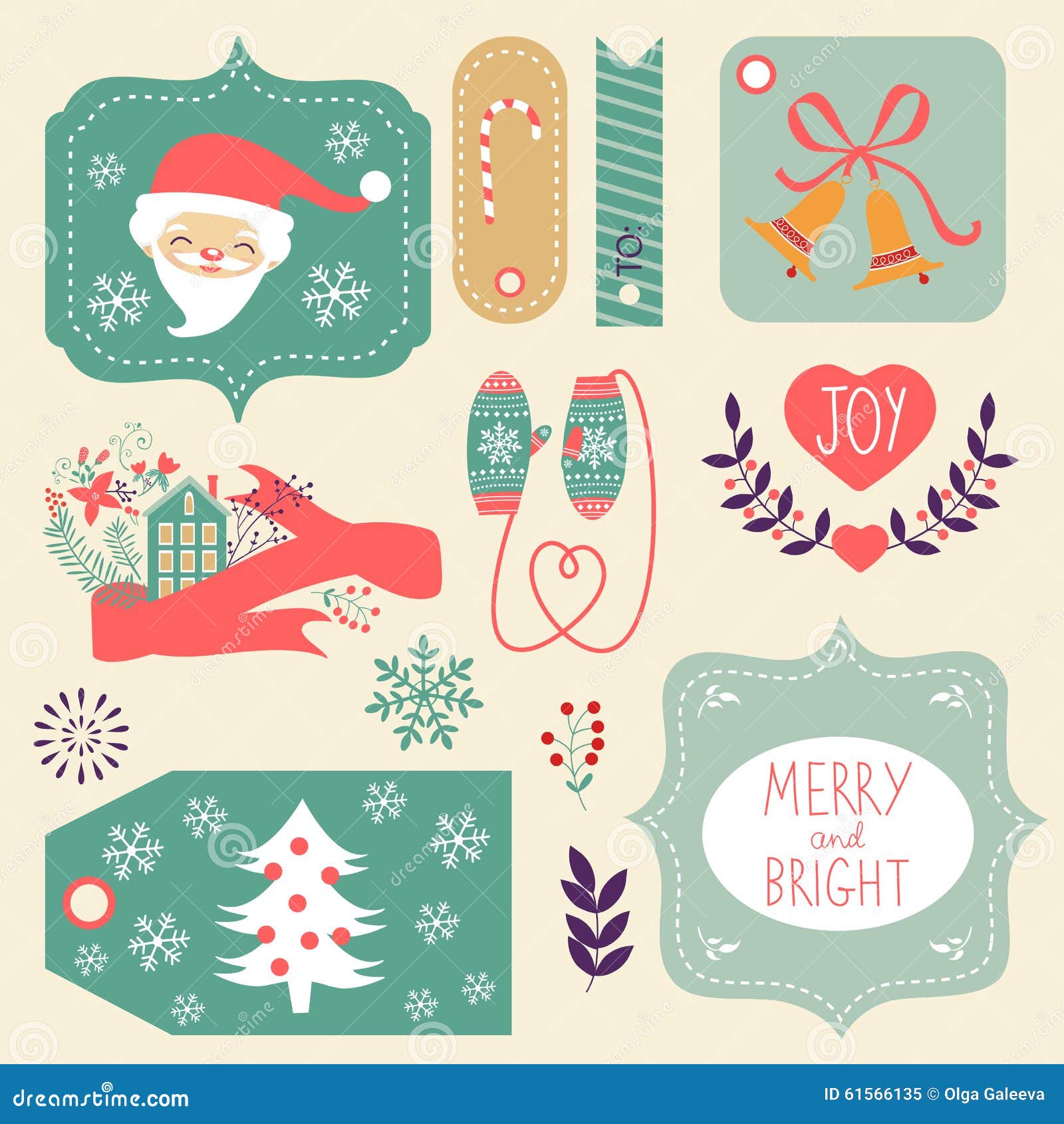 Gift Tags and Christmas Graphic Elements Stock Vector - Illustration of ...