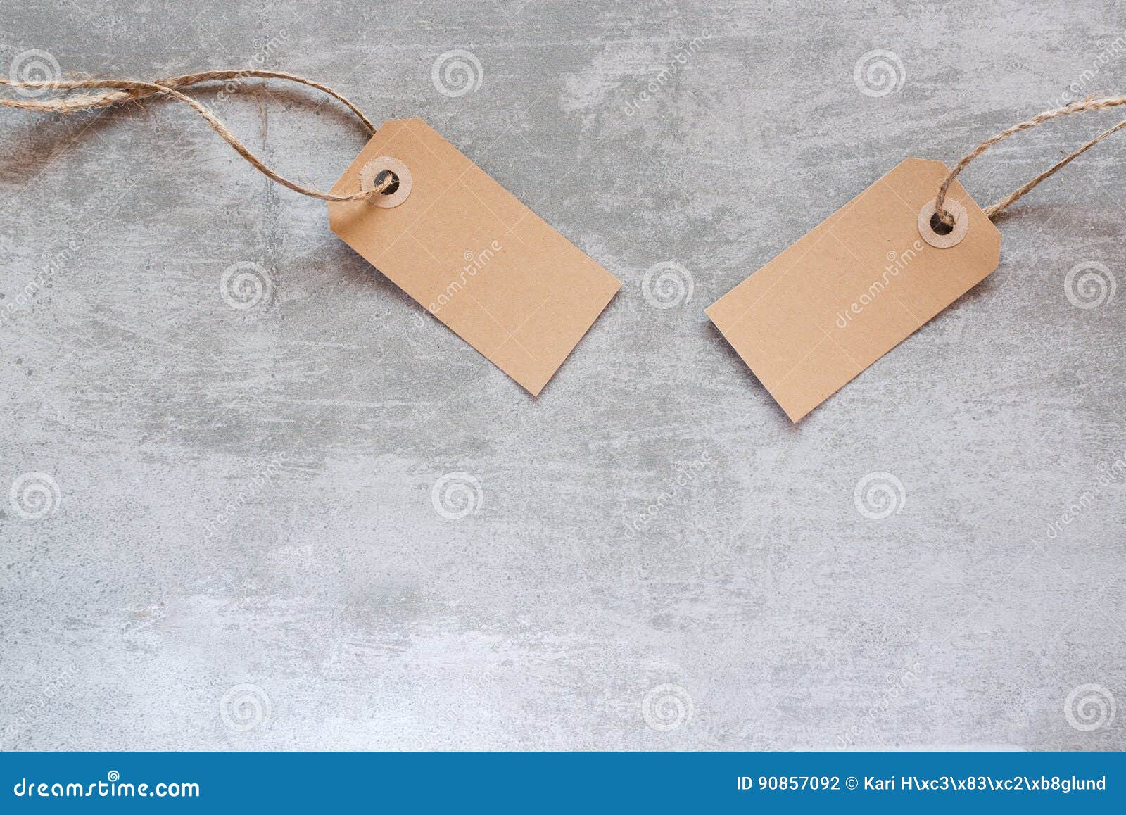 Gift Tags Made from Recycled Paper with String Stock Photo - Image of ...