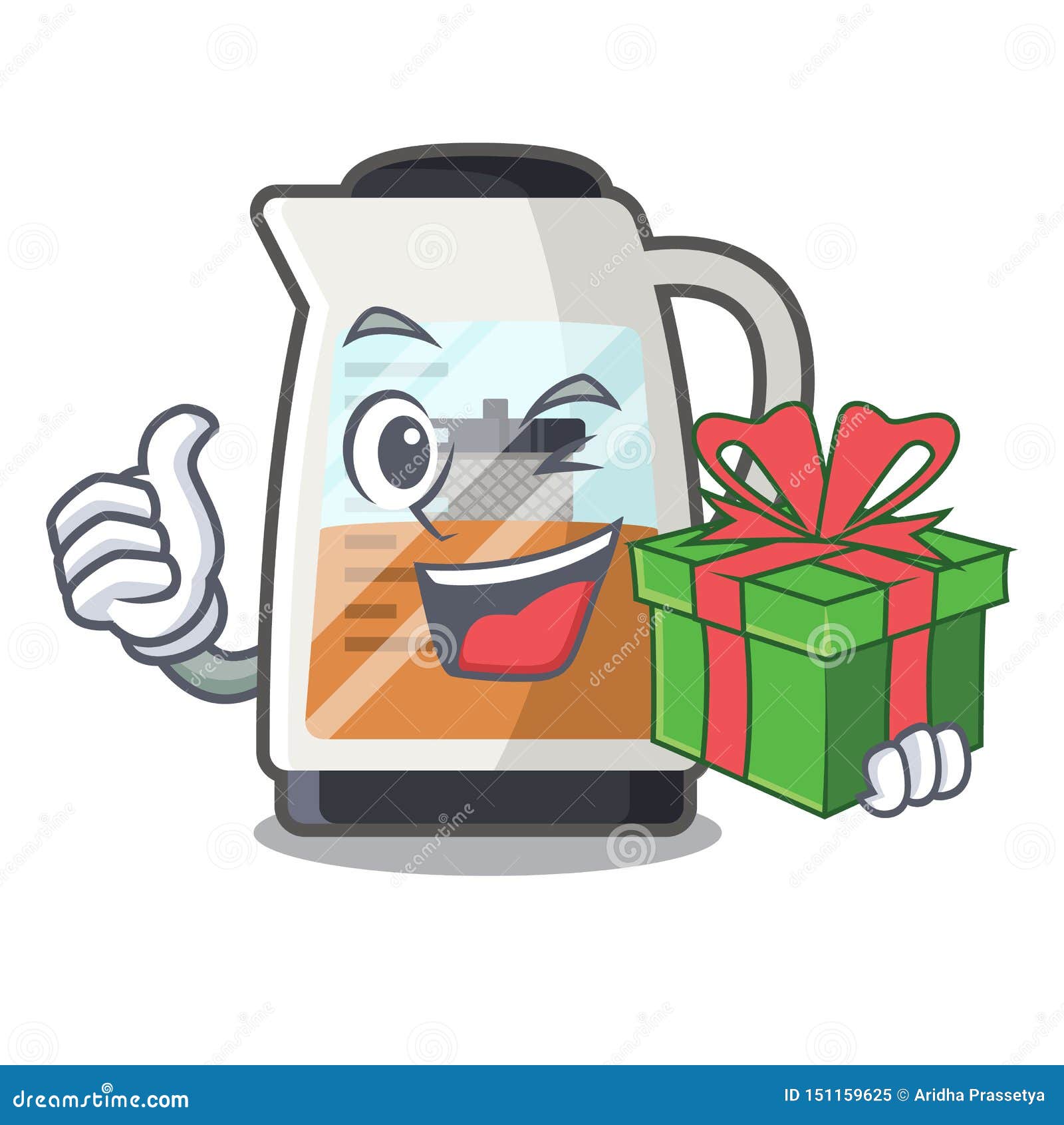With Gift Tea Maker is Served in Cartoon Bottle Stock Vector ...