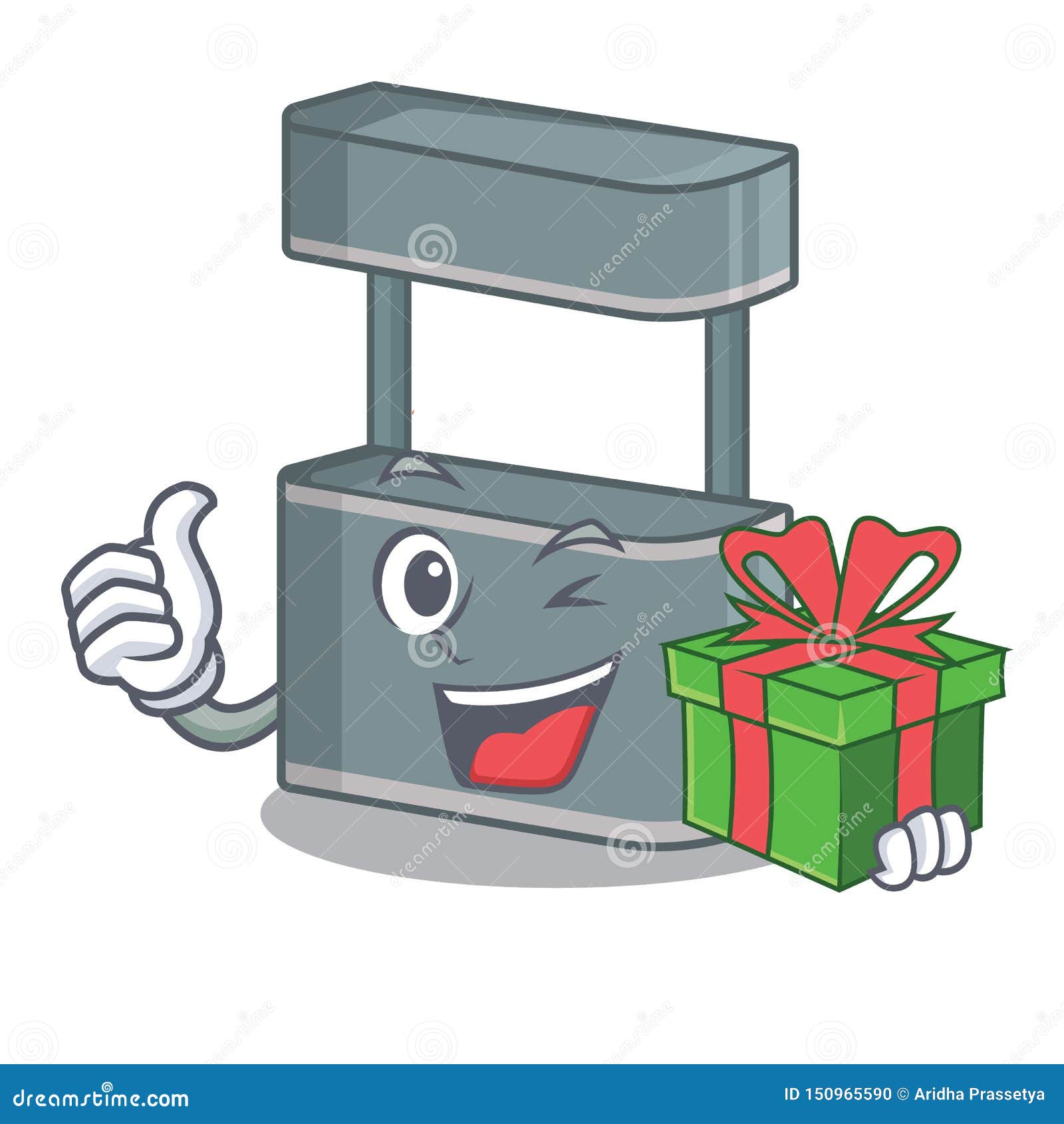 With Gift Trade Stand on the Cartoon Roadside Stock Vector ...