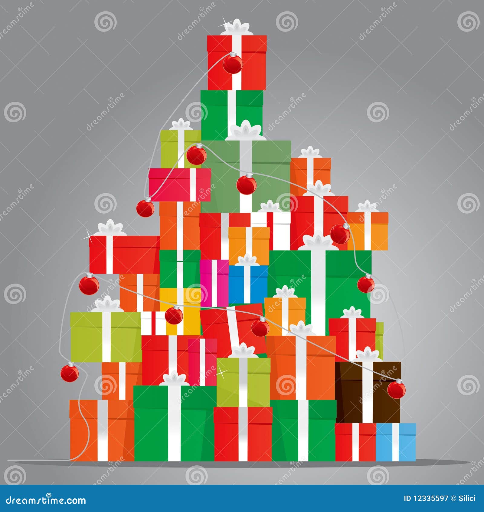 Gift Tree stock vector. Illustration of concept, ornament - 12335597