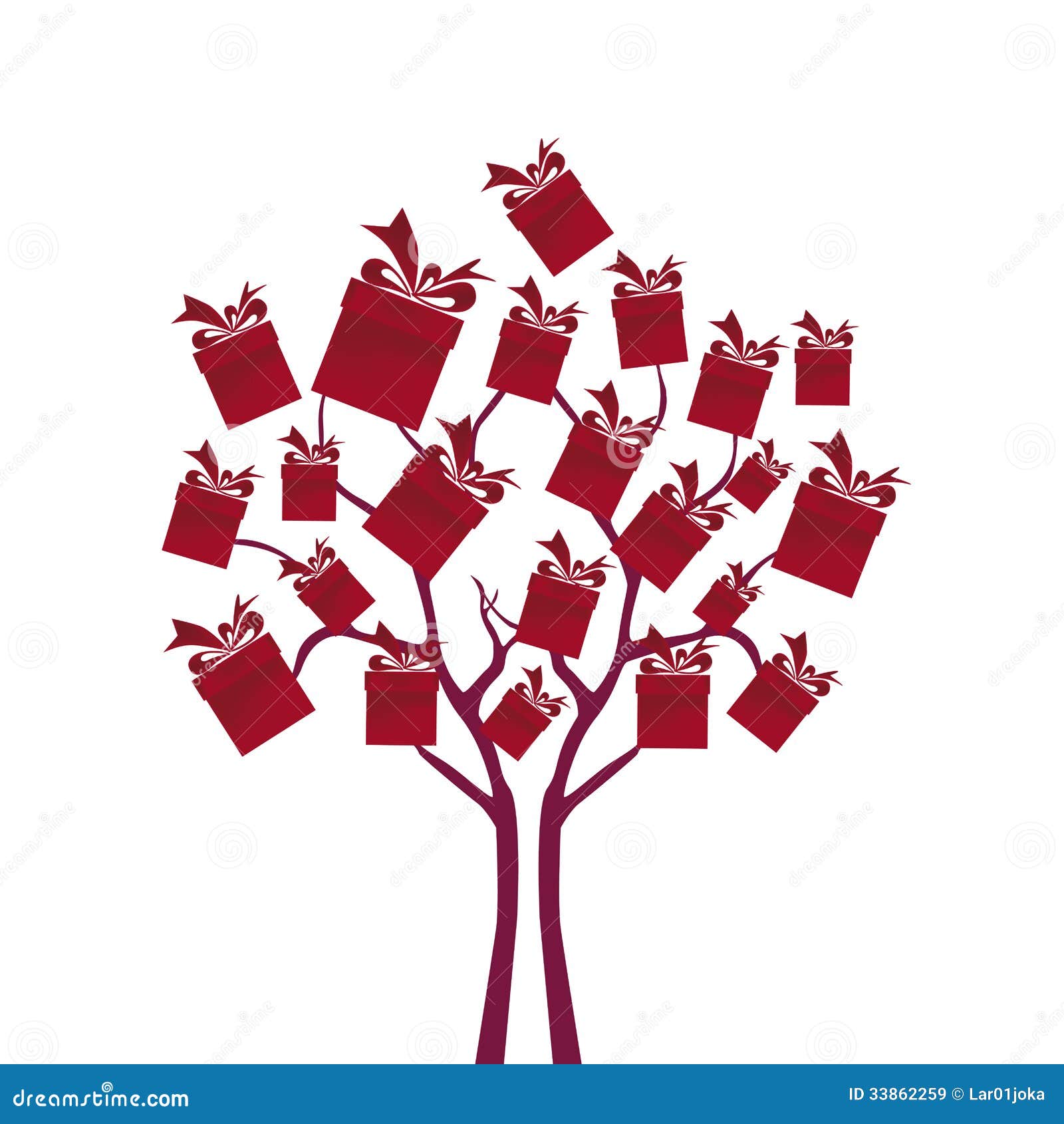Gift tree stock vector. Illustration of funny, holiday - 33862259