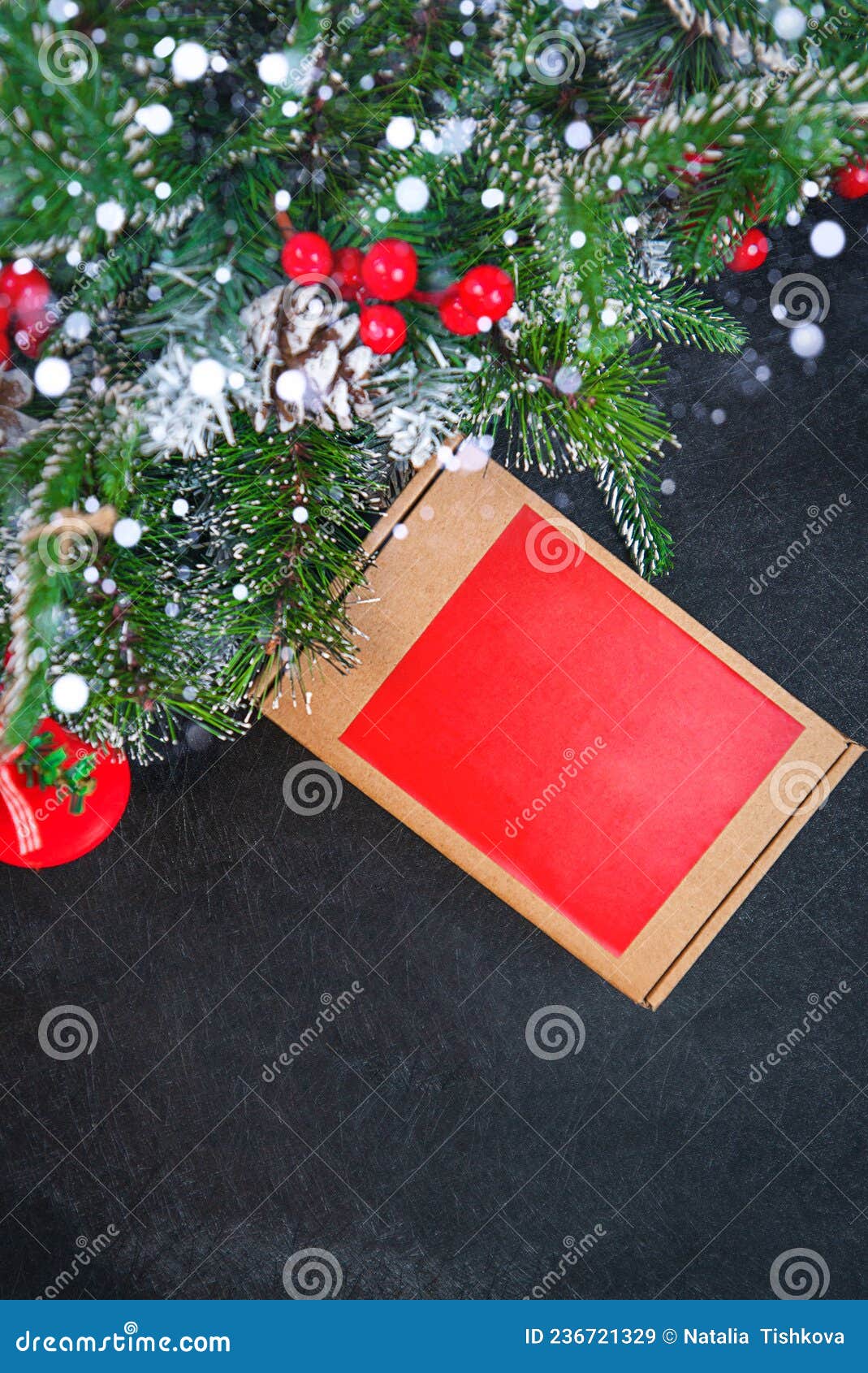 Gift Under the Tree Top View with Copy Space Stock Image - Image of ...