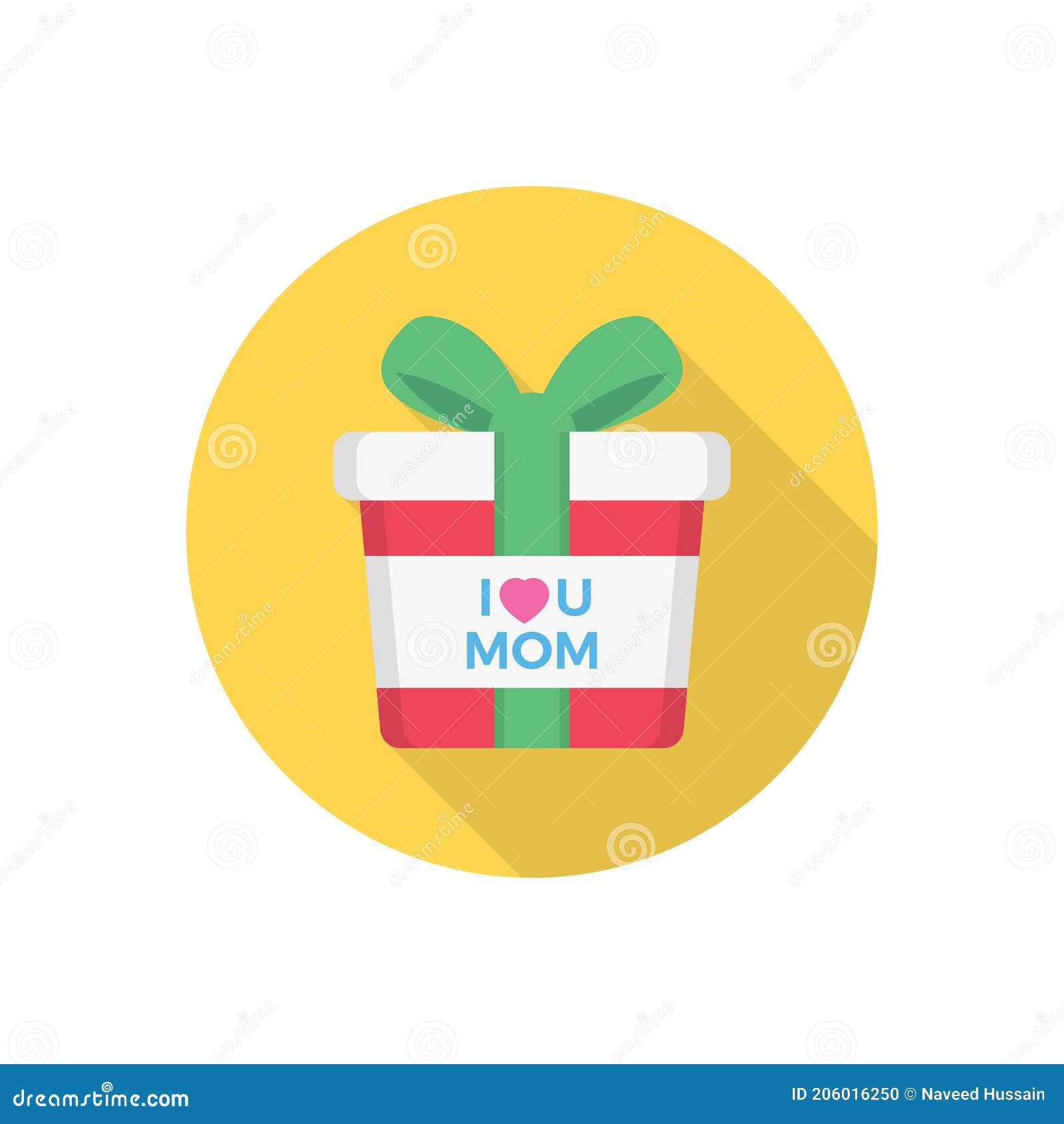 Gift Vector Flat Colour Icon Stock Vector - Illustration of birthday ...