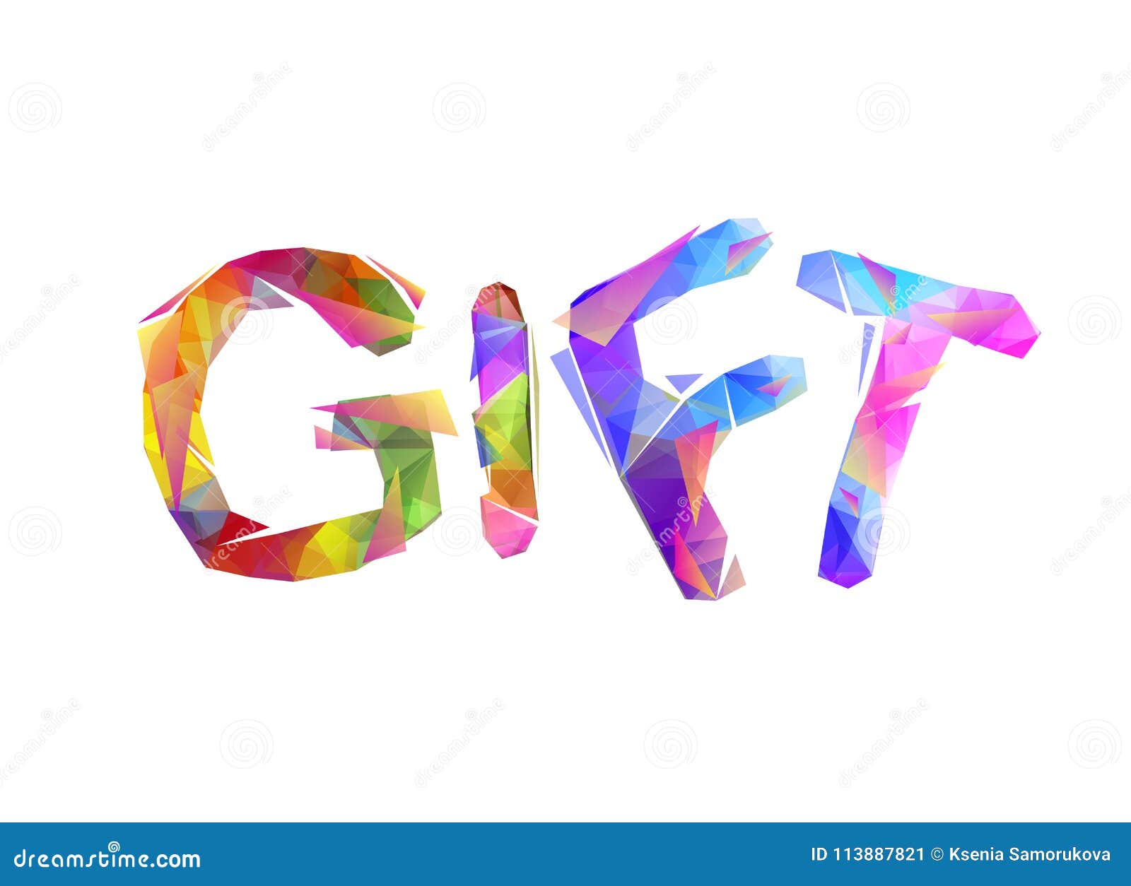 Gift. Vector Colorful Triangular Letters Stock Vector - Illustration of ...
