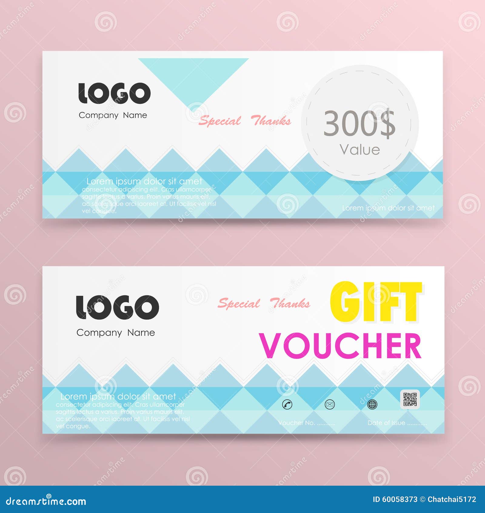 Gift Voucher Background Or Certificate Coupon Template Cartoon Vector ...