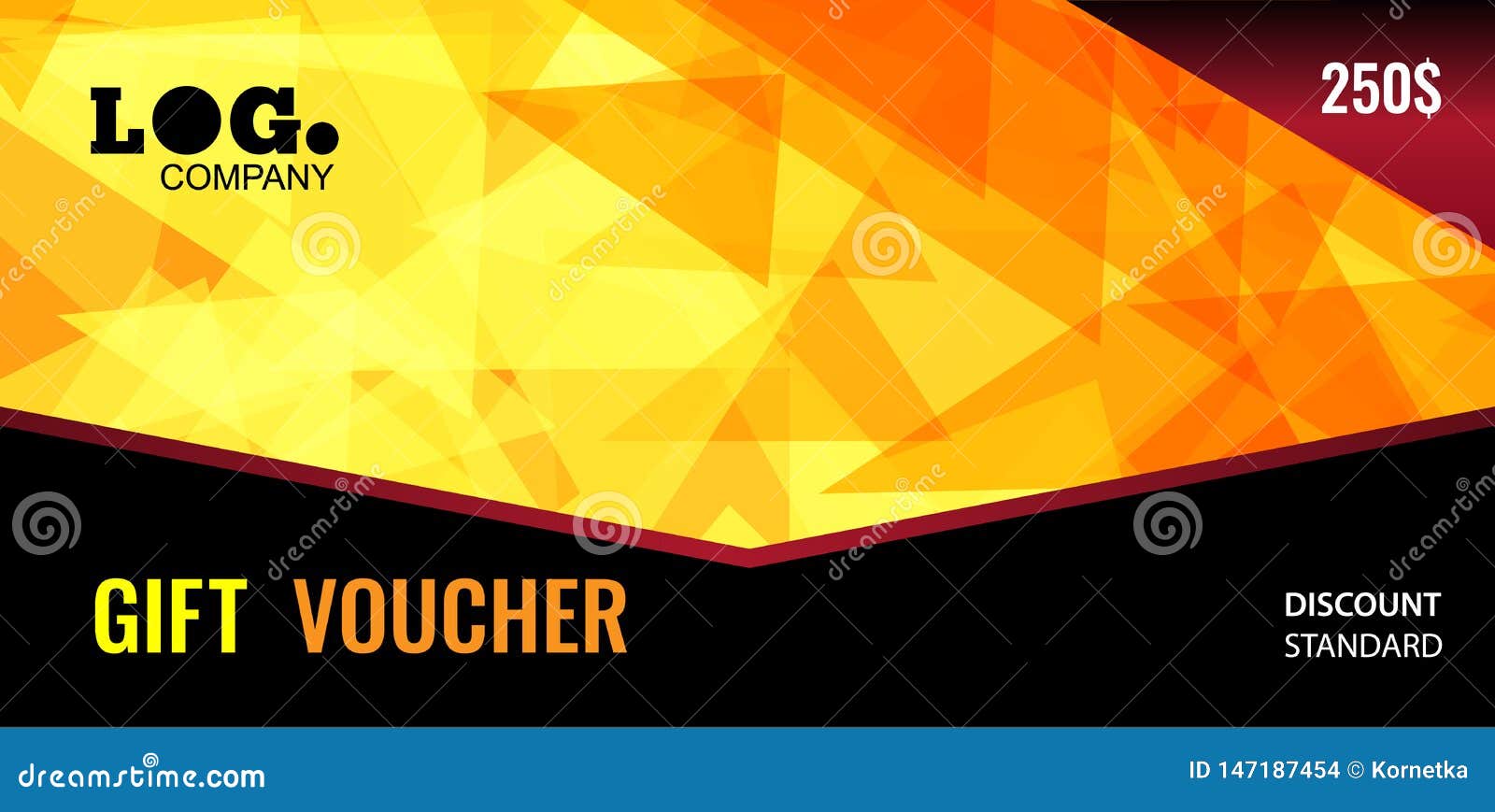 Gift Voucher Bright Design with Gold Background of Chaotically Moving ...