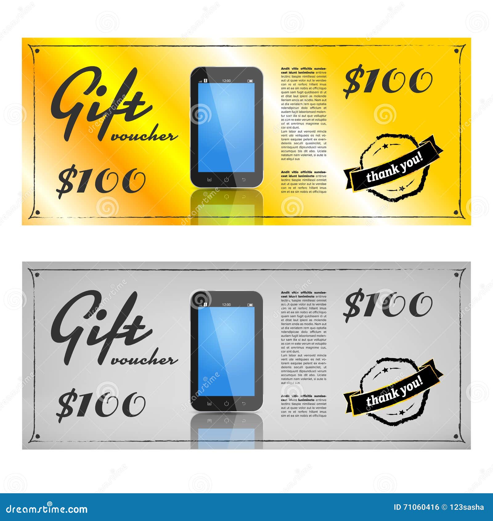 Gift Voucher or Card stock vector. Illustration of card - 71060416