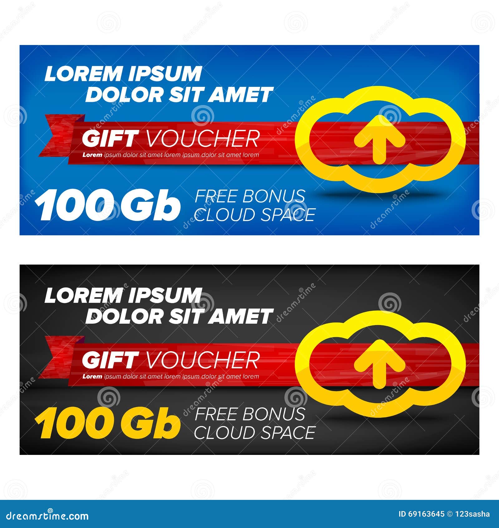 Gift Voucher for Cloud Service Stock Vector - Illustration of files ...