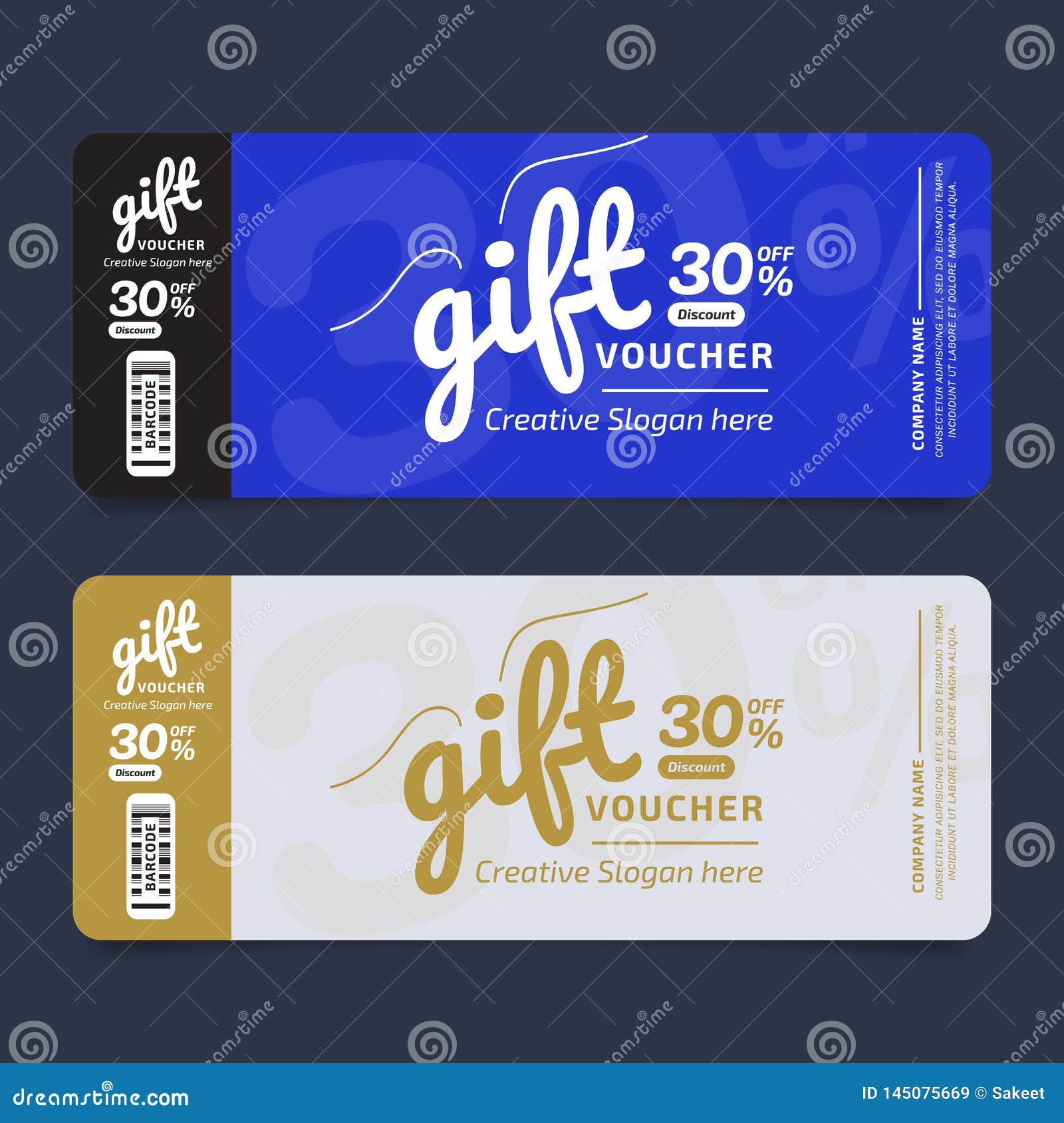 Gift Voucher, Coupon Template, Design Concept for Gift Coupon Stock ...