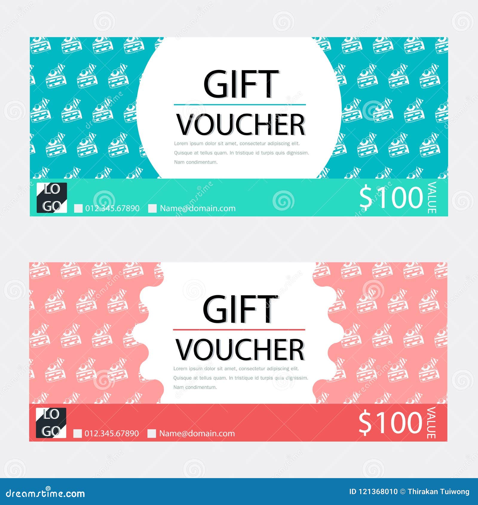 Gift Voucher,Coupon Template with Flat Design Stock Vector ...