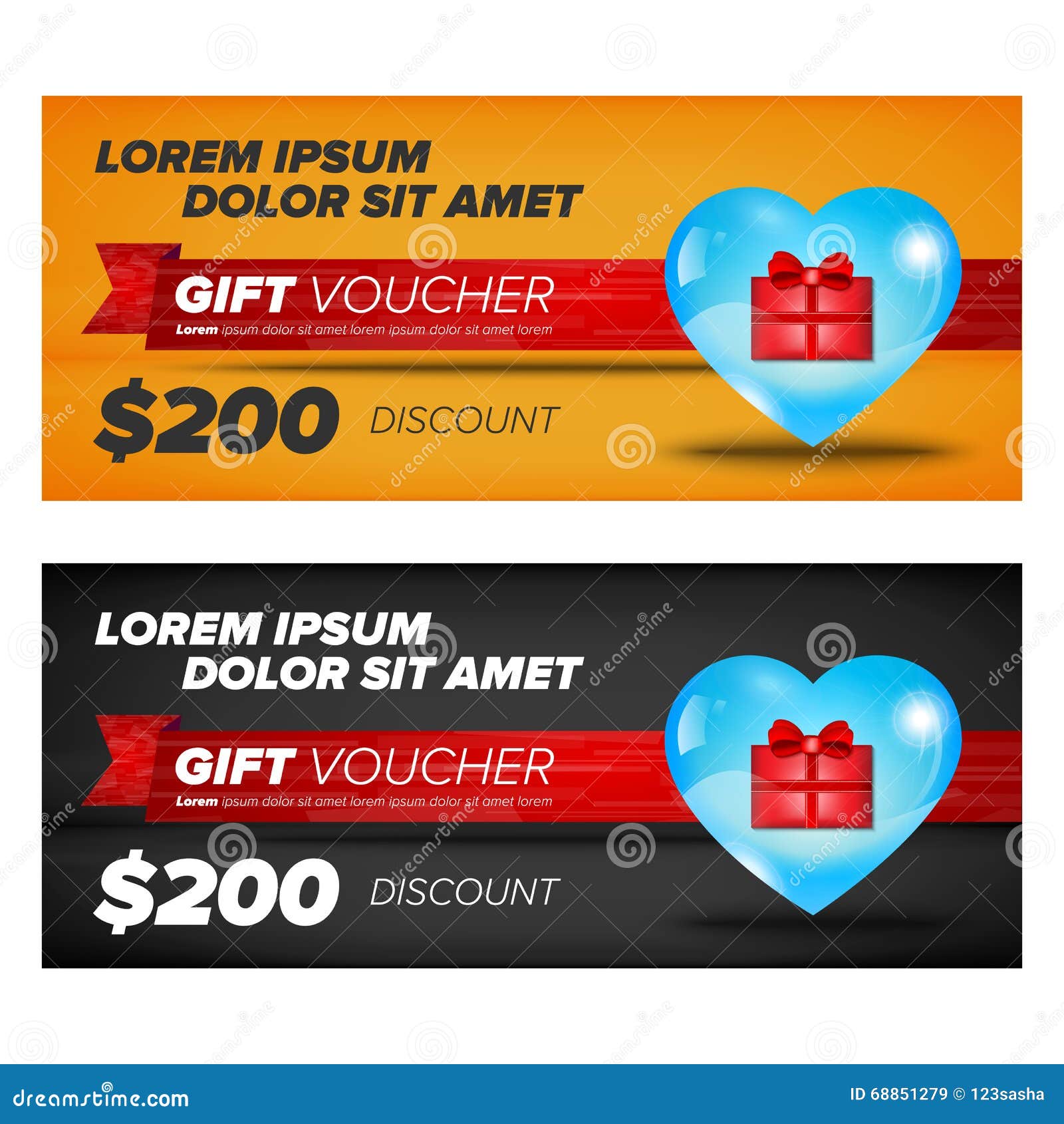 Gift voucher design stock vector. Illustration of vector - 68851279