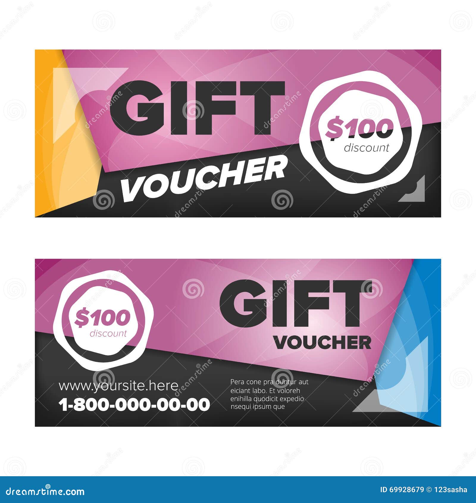Gift voucher design stock vector. Illustration of discounts - 69928679