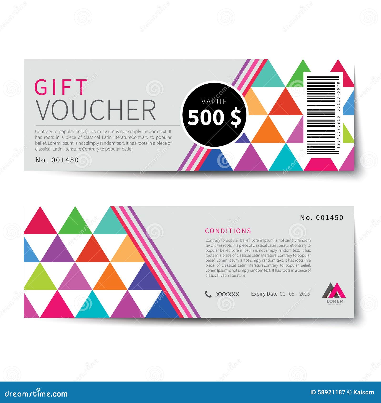 Gift Voucher Discount Template Design Stock Vector - Illustration of ...