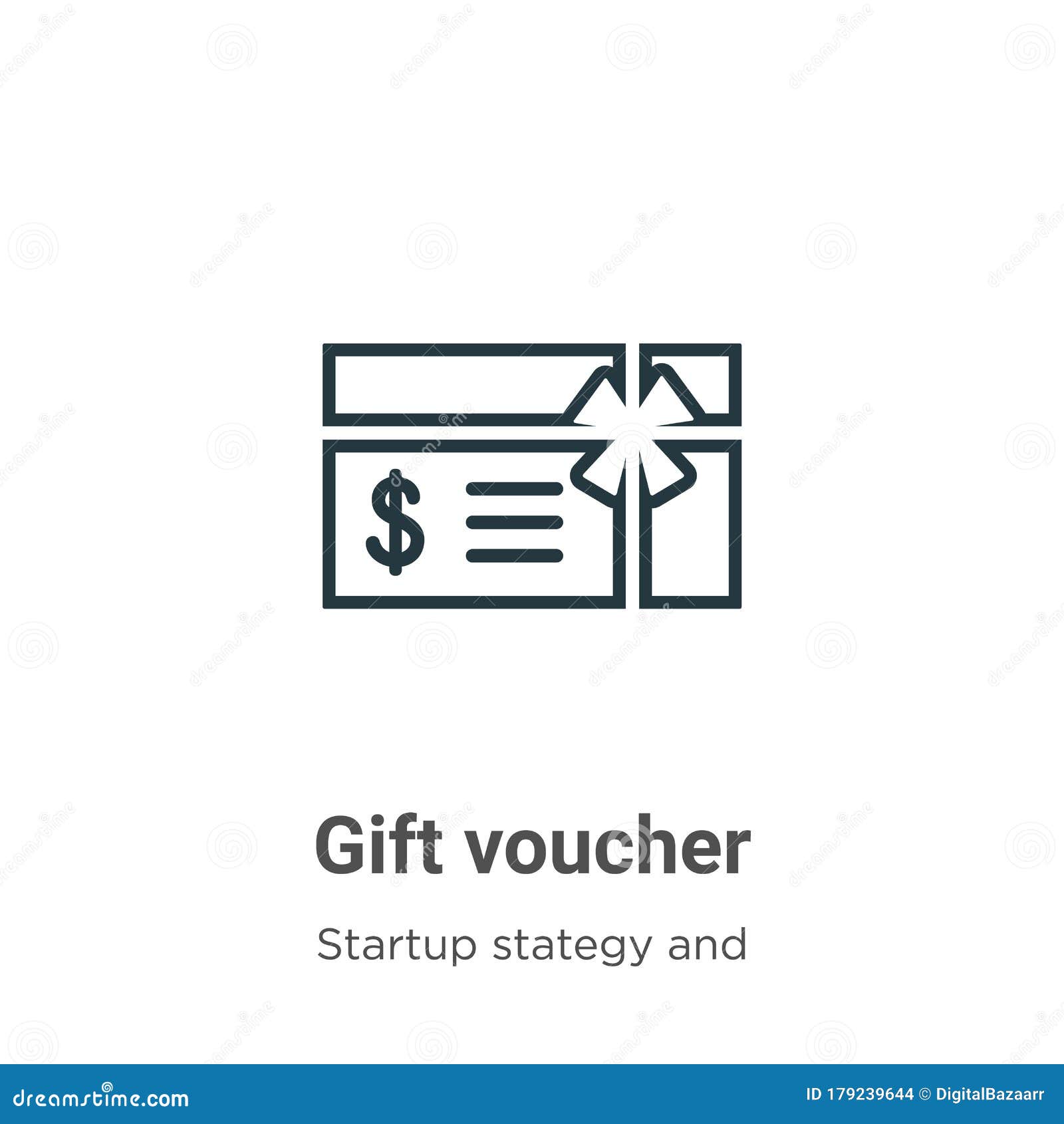 Gift Voucher Outline Vector Icon. Thin Line Black Gift Voucher Icon ...