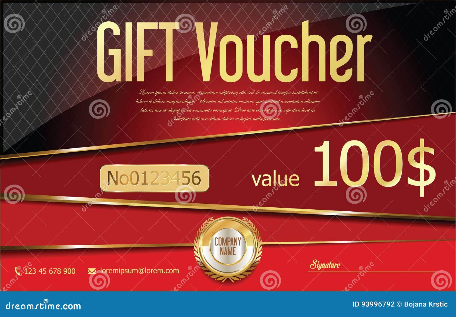 Gift voucher retro design stock illustration. Illustration of layout ...