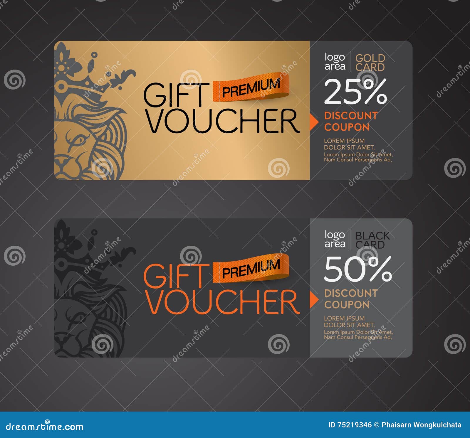 Gift voucher template. stock vector. Illustration of banner - 75219346