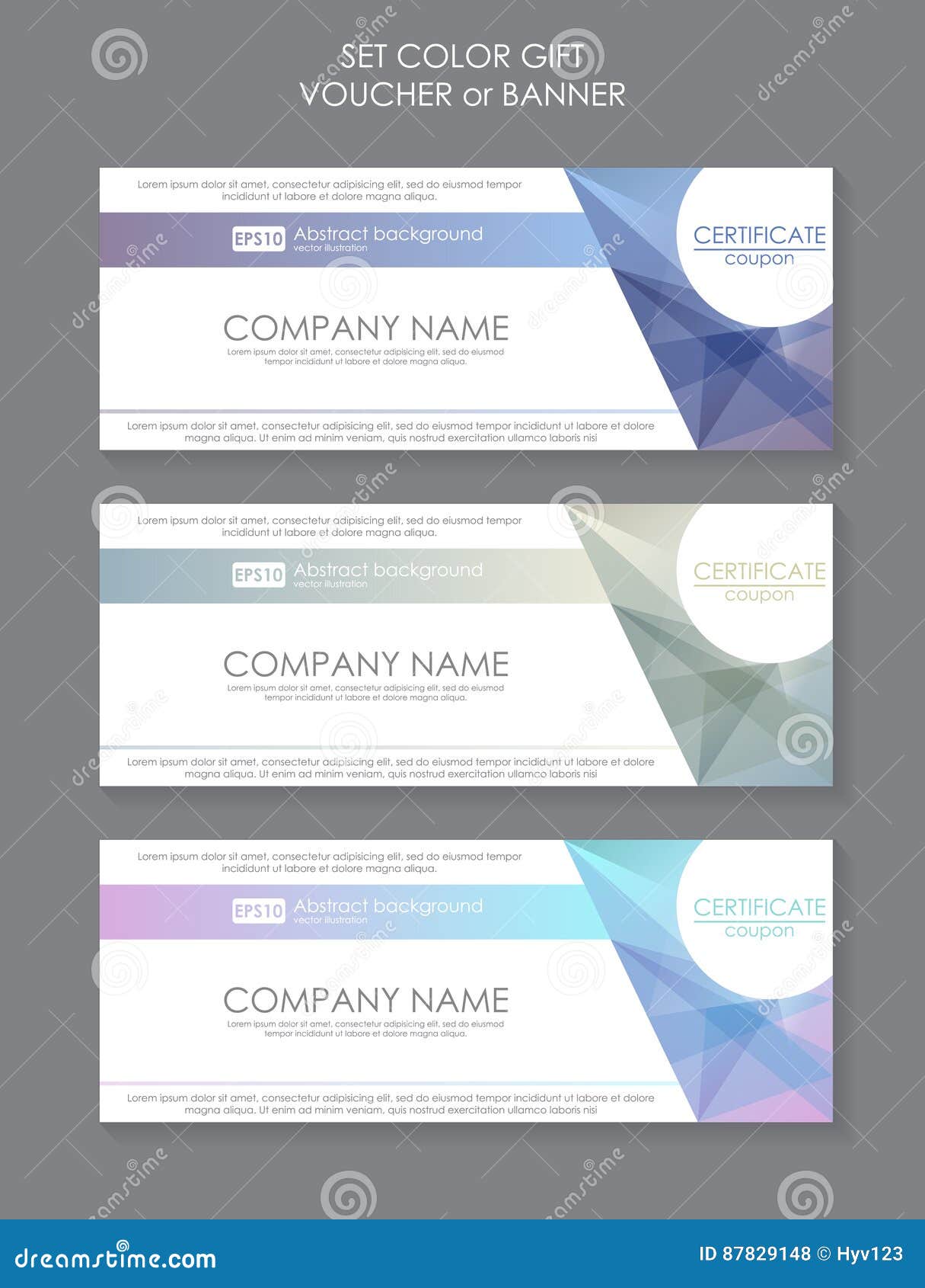 Gift Voucher Template Modern Pattern. Pricing Table Template with Three ...