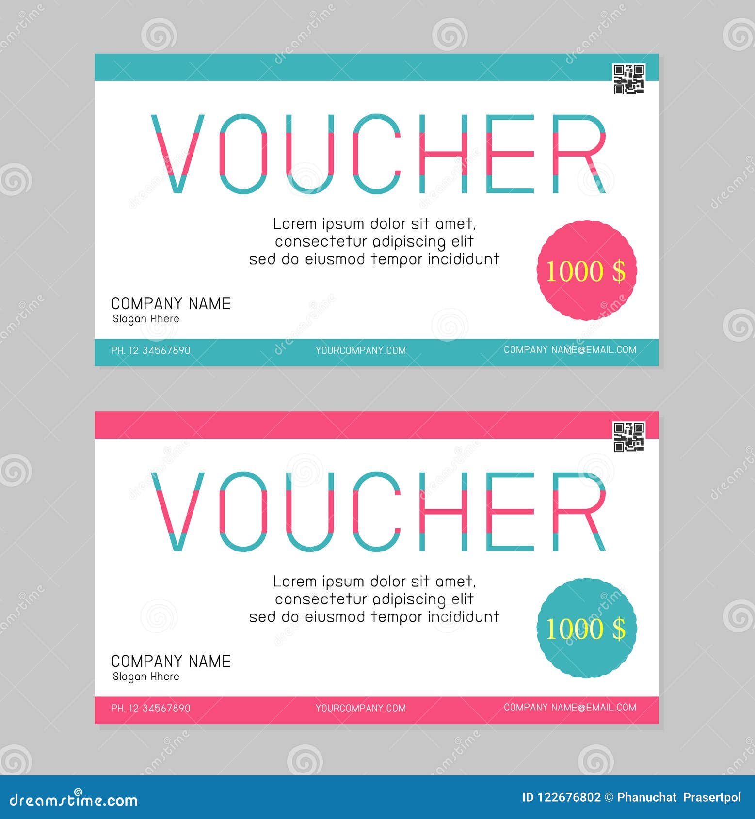 Gift Voucher Template and Modern Pattern. Voucher Template with ...