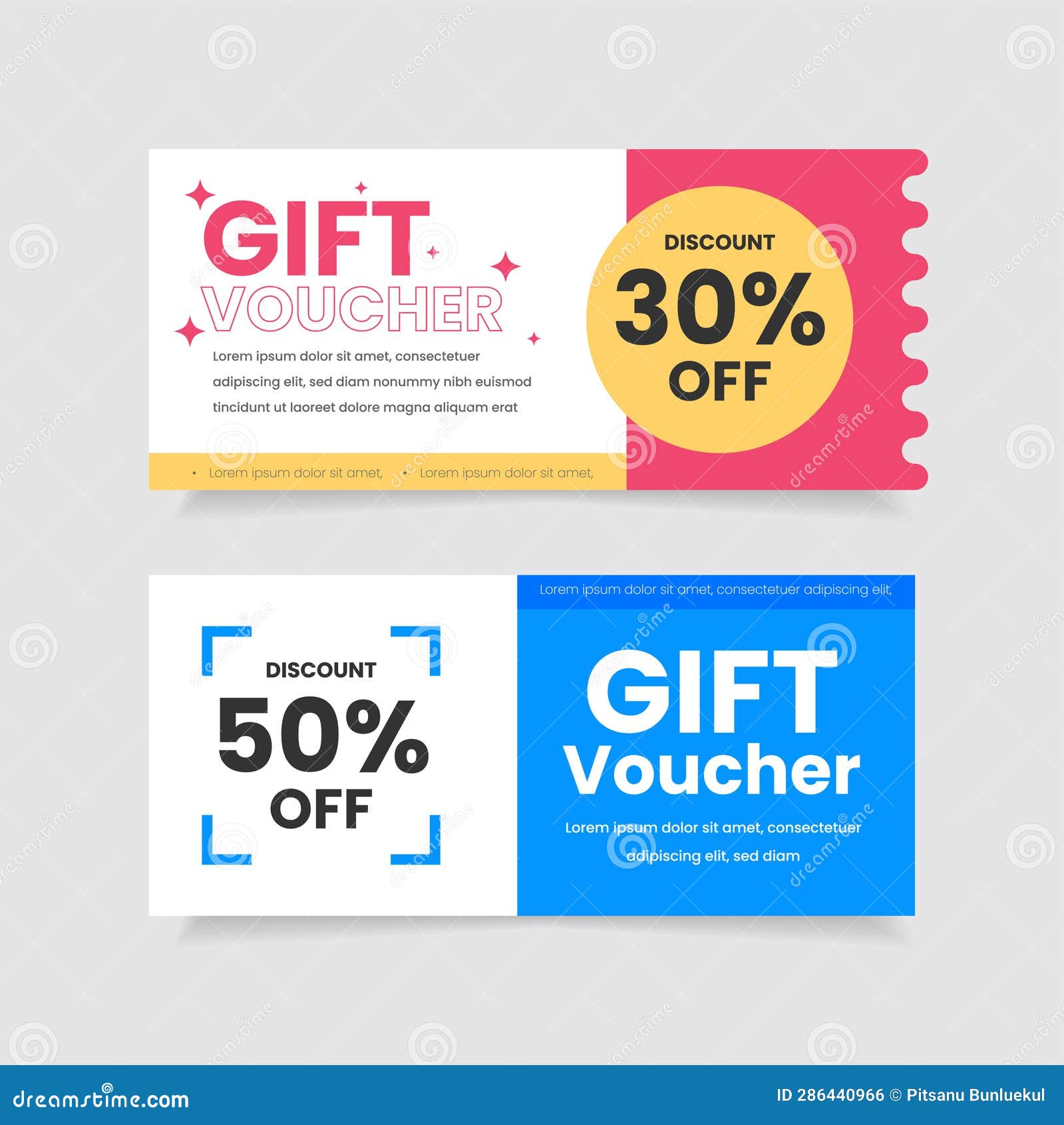Gift Voucher Template 50 and 30 Percent Discount Stock Vector ...