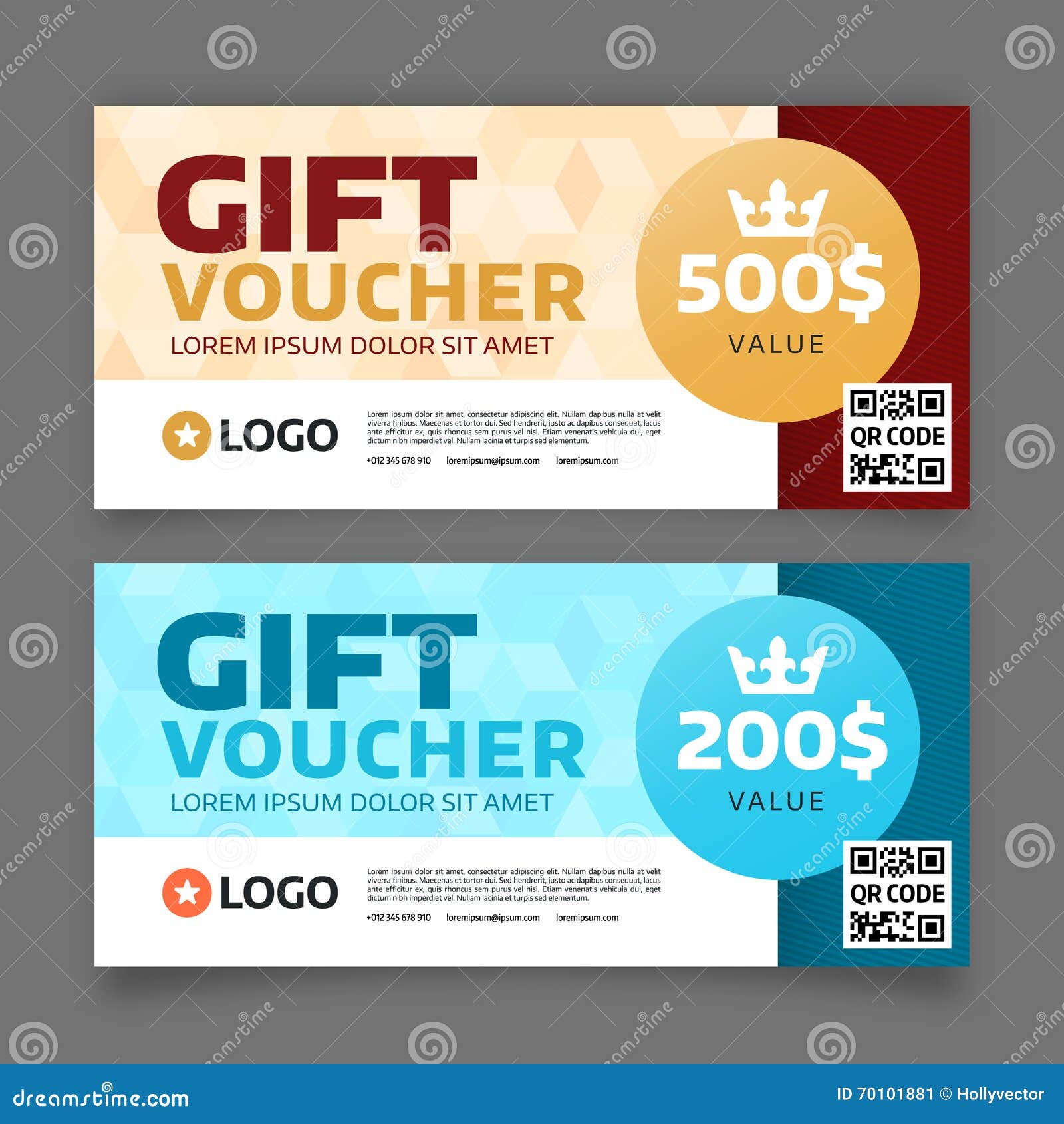 Gift Voucher Template, Vector Graphic Design Stock Vector ...