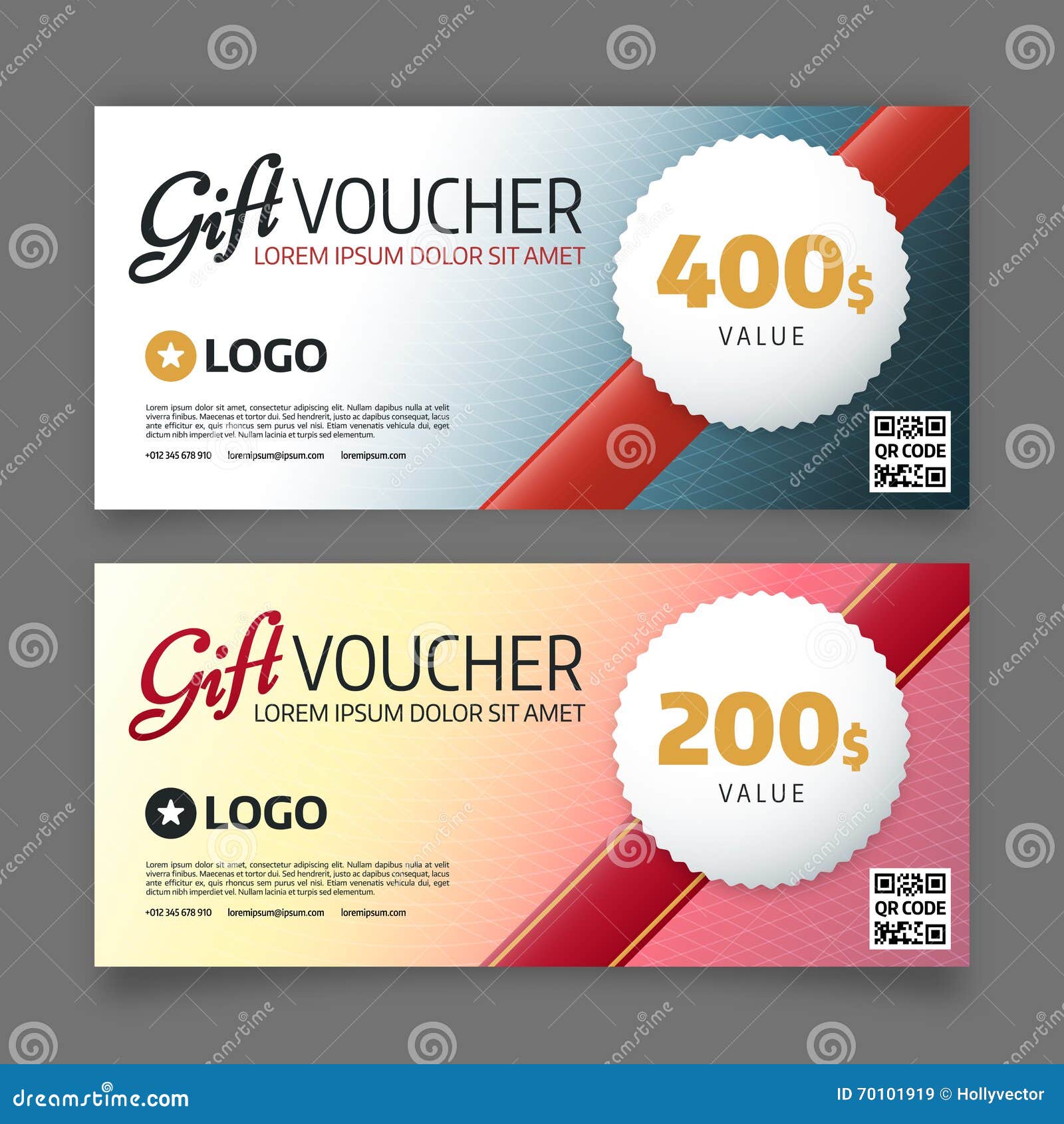 Gift Voucher Template, Vector Graphic Design Stock Vector ...