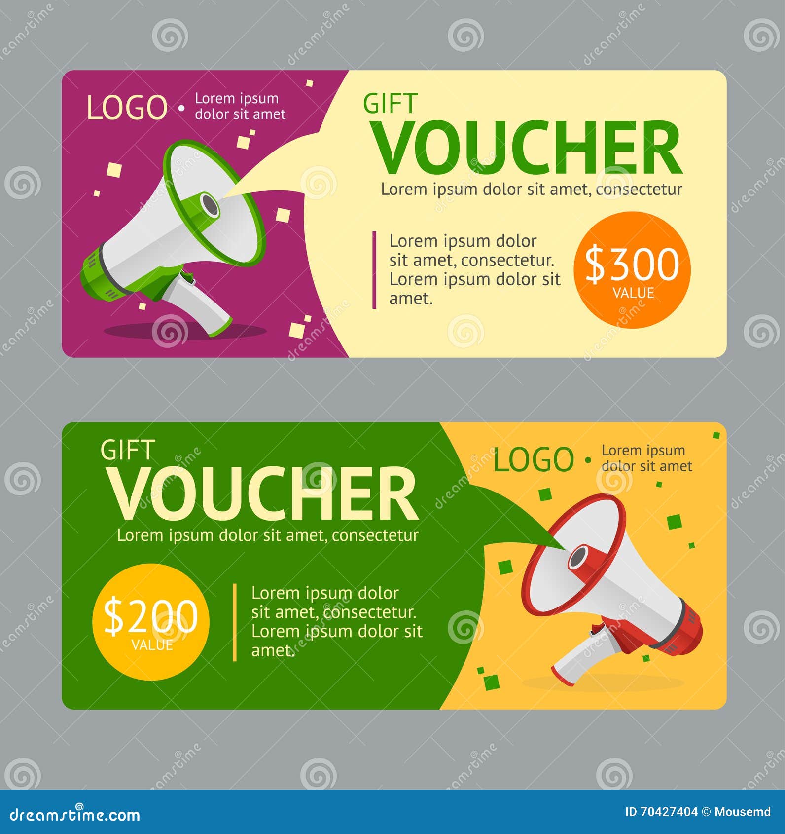 Gift Voucher Template. Vector Stock Vector - Illustration of border ...