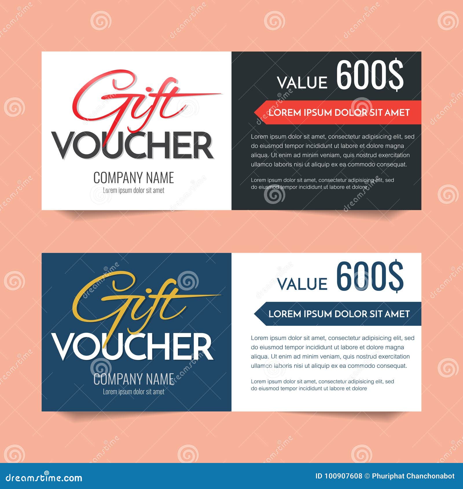 Gift Voucher Vector Background Stock Vector - Illustration of color ...