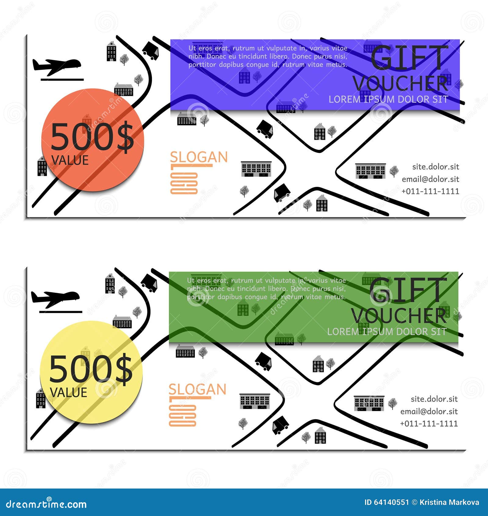 Gift Voucher Vector Coupon Map Stock Vector - Illustration of color ...