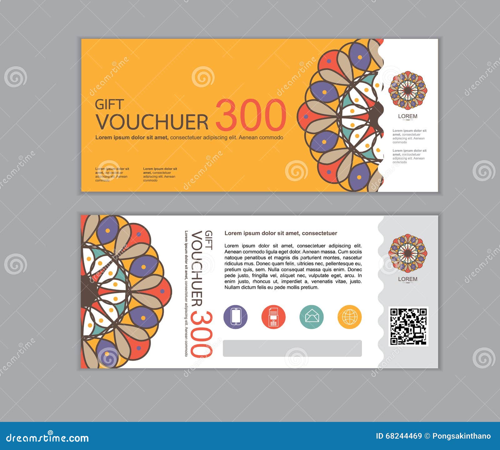 Gift Voucher Vector Design Set 2 Stock Vector - Illustration of voucher ...