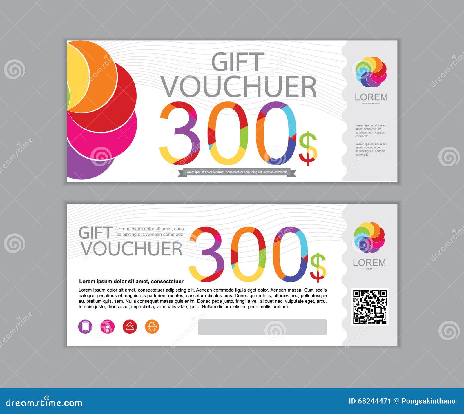 Gift Voucher Vector Design Set 1 Stock Vector - Illustration of voucher ...