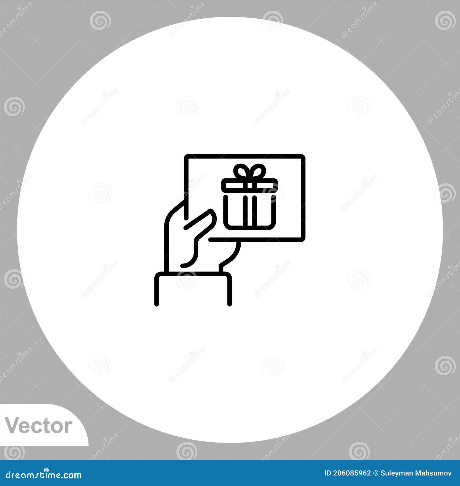 Gift Voucher Vector Icon Sign Symbol Stock Vector - Illustration of ...