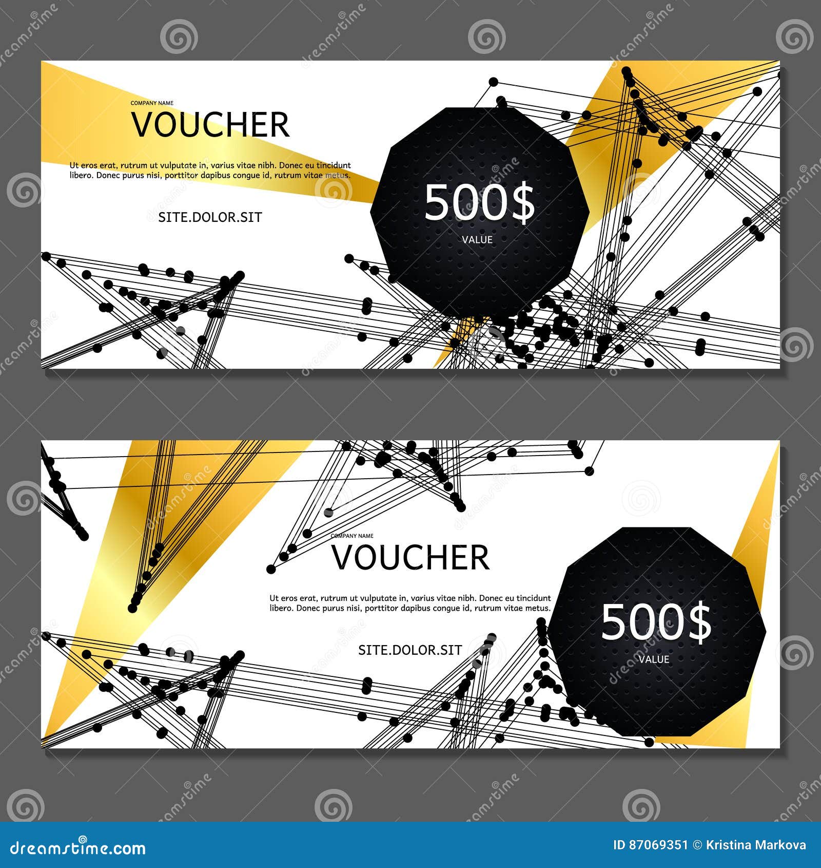 Gift Voucher. Vector, Illustration. Voucher Template. Stock Vector ...
